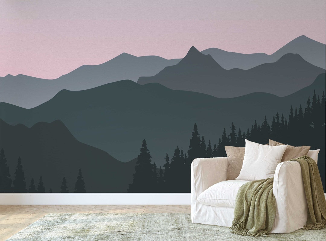 Vinyl Mural Wallpaper - Mountains Are Calling Mountainscape Landscape ...