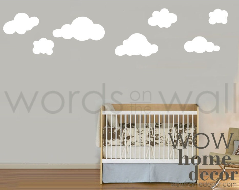 7 Big Fluffy Cloud Wall Decals. Pack of 7 Clouds. Various - Etsy