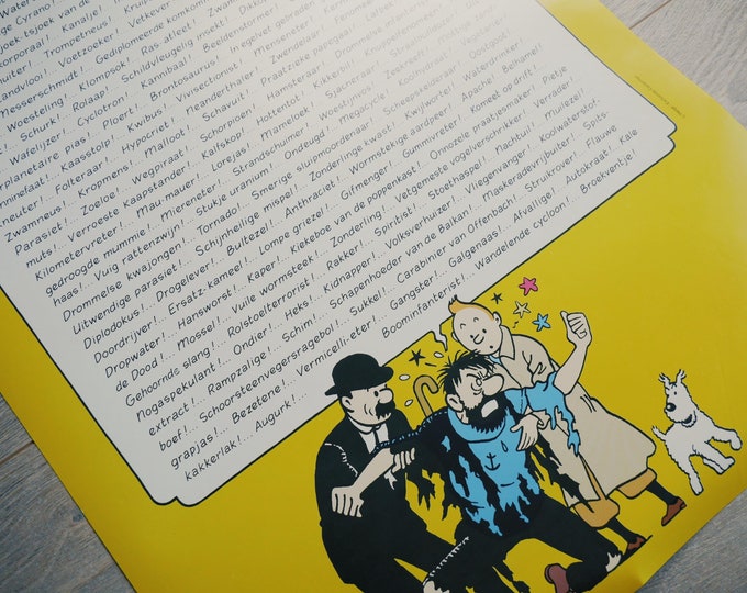 Vintage Tintin Poster With All of Captain Haddock's Swearwords ...