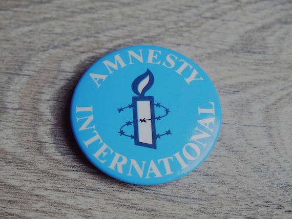 Vintage Amnesty International logo blue pin brooch bu… - Gem