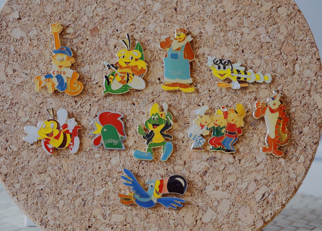 Kellogg's Cereal Mascot Vintage Enamel Pins From the 90s Coco, Chocos ...