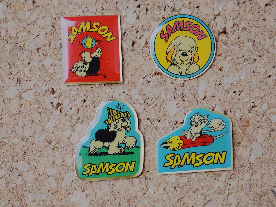 Samson Vintage Enamel Pins Belgian TV, Comic Book and More Character ...