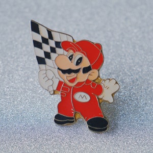 Super Mario Racing Checkered Flag Vintage Lapel Pin From the 90s V3 - Etsy