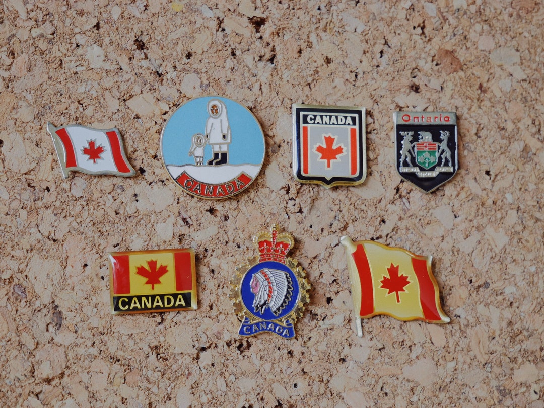Vintage Canada Enamel Pins Canadian Flag, Native Tribes, Ontario 90s - Etsy