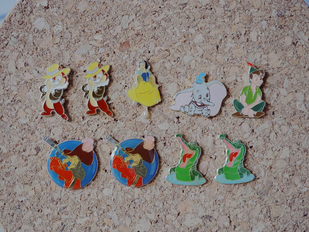Disney Vintage Enamel Pins From the 90s Peter Pan, Snow White, Chip ...