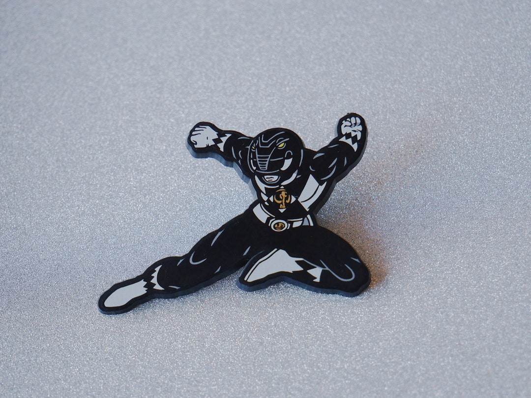 Black Power Ranger Vintage 90s Pin Authentic Mighty Morphin Power ...