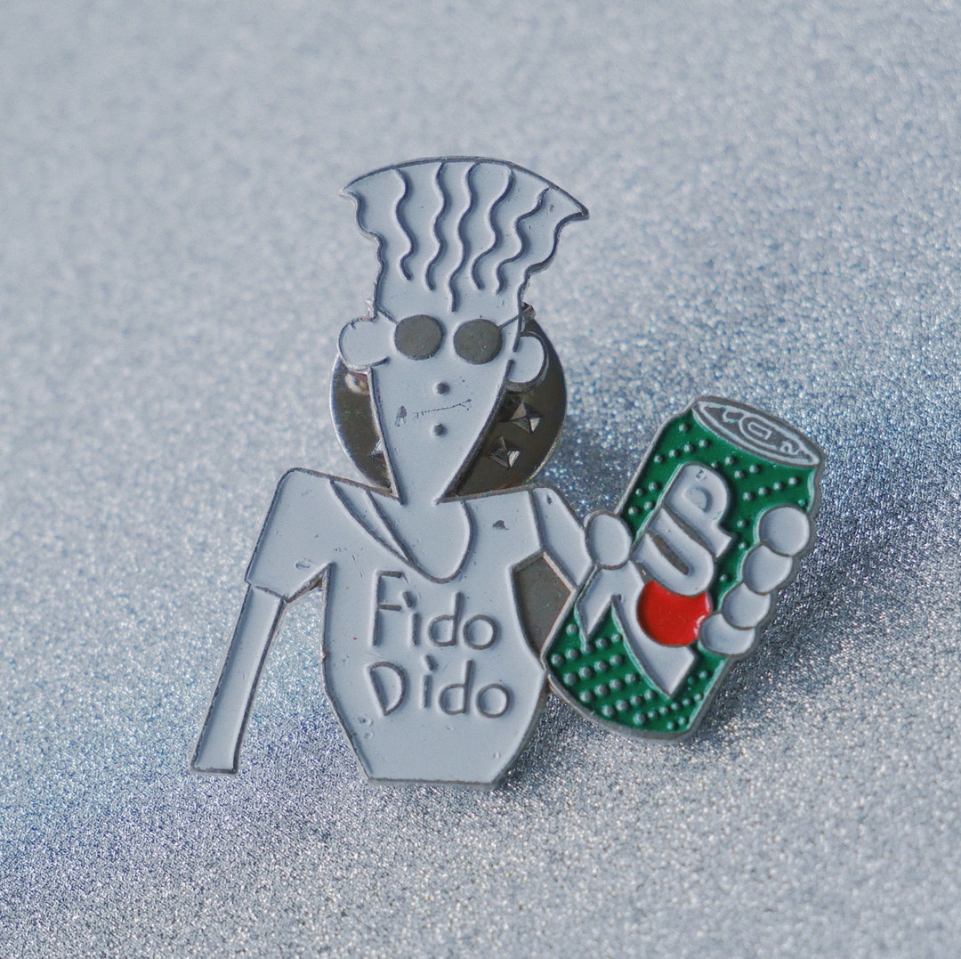 Fido Dido With a Can of 7UP Vintage White Lapel Pin - Etsy