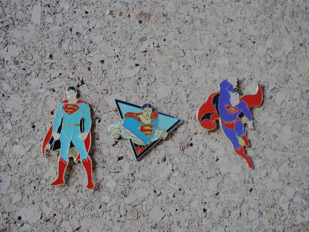 Vintage Superman Enamel Pins From 1990s - Etsy