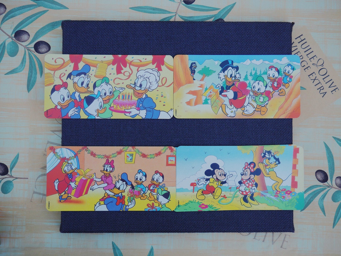 Lot of 4 Vintage Nestlé Disney Family Postcards From the Early 90s feat ...