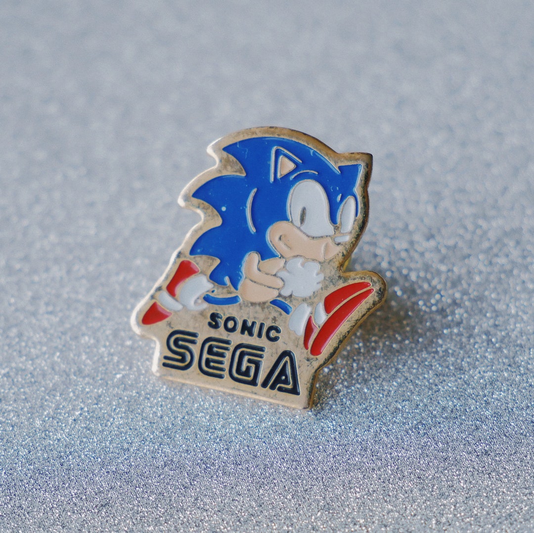 Sonic the Hedgehog Vintage Enamel Pin Sonic Running - Etsy