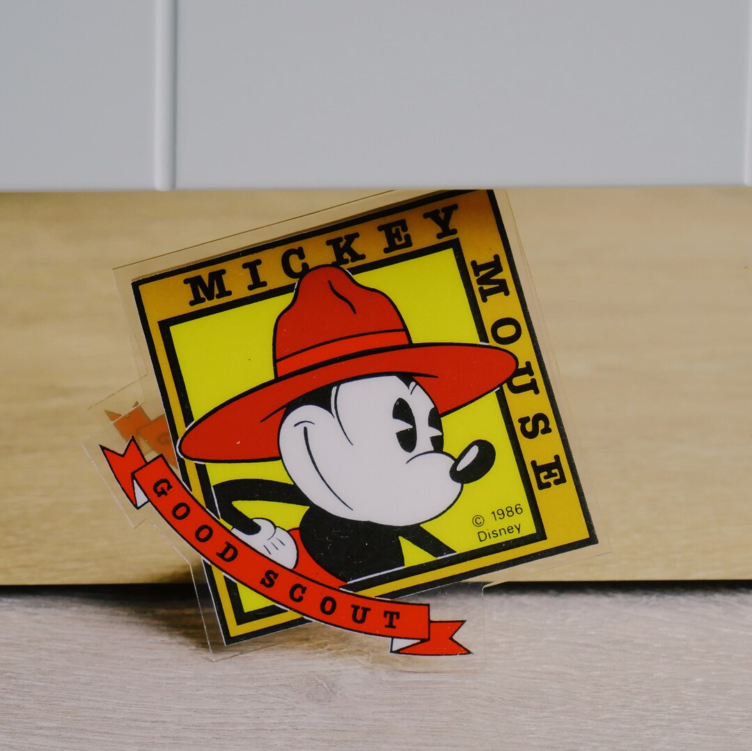 Mickey Mouse Good Scout Vintage 1986 Plastic Sticker in Excellent ...