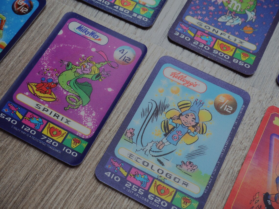 Vintage Lenticular Cards From Kelloggs spacix, Milkyway, Snickers and ...