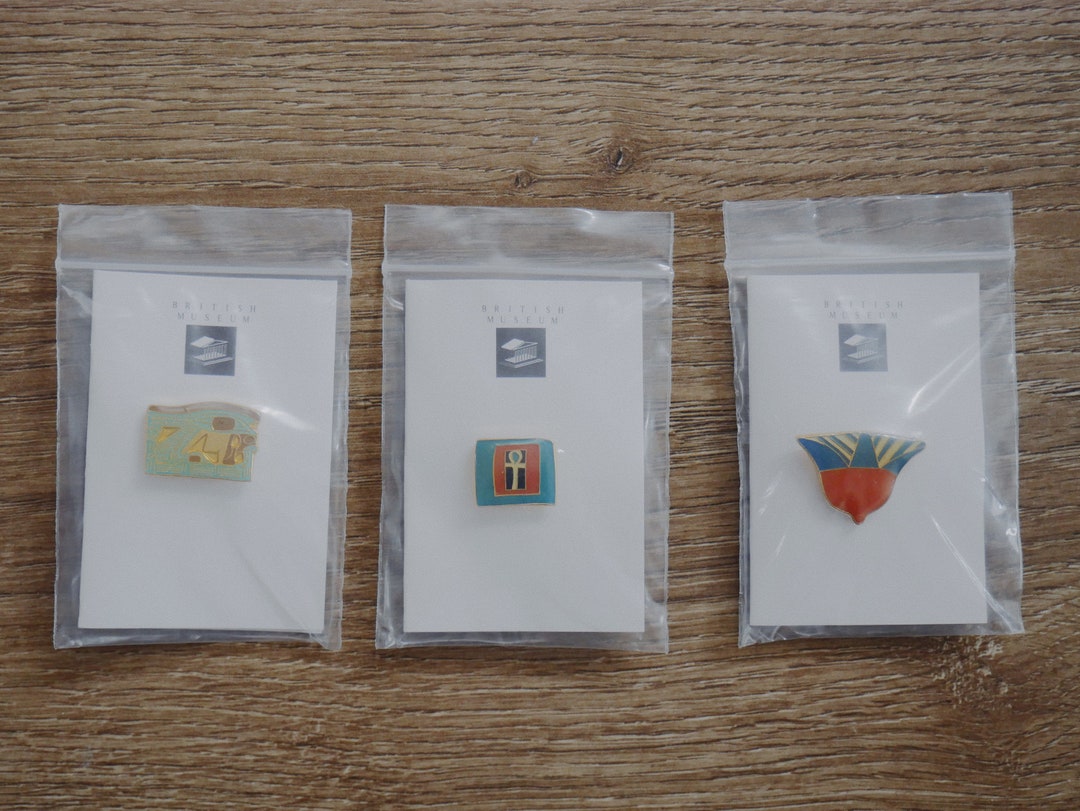 British Museum - Enamel Pins of Egyptian Treasures - Udjat-eye, Ankh ...