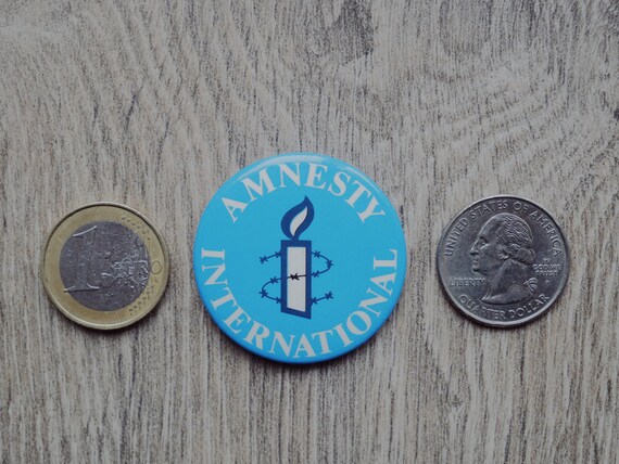 Vintage Amnesty International logo blue pin brooch bu… - Gem