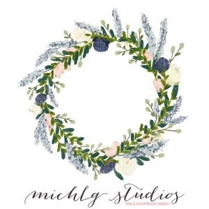 18 Digital clip art floral wreaths & flowers PNG clipart | Etsy