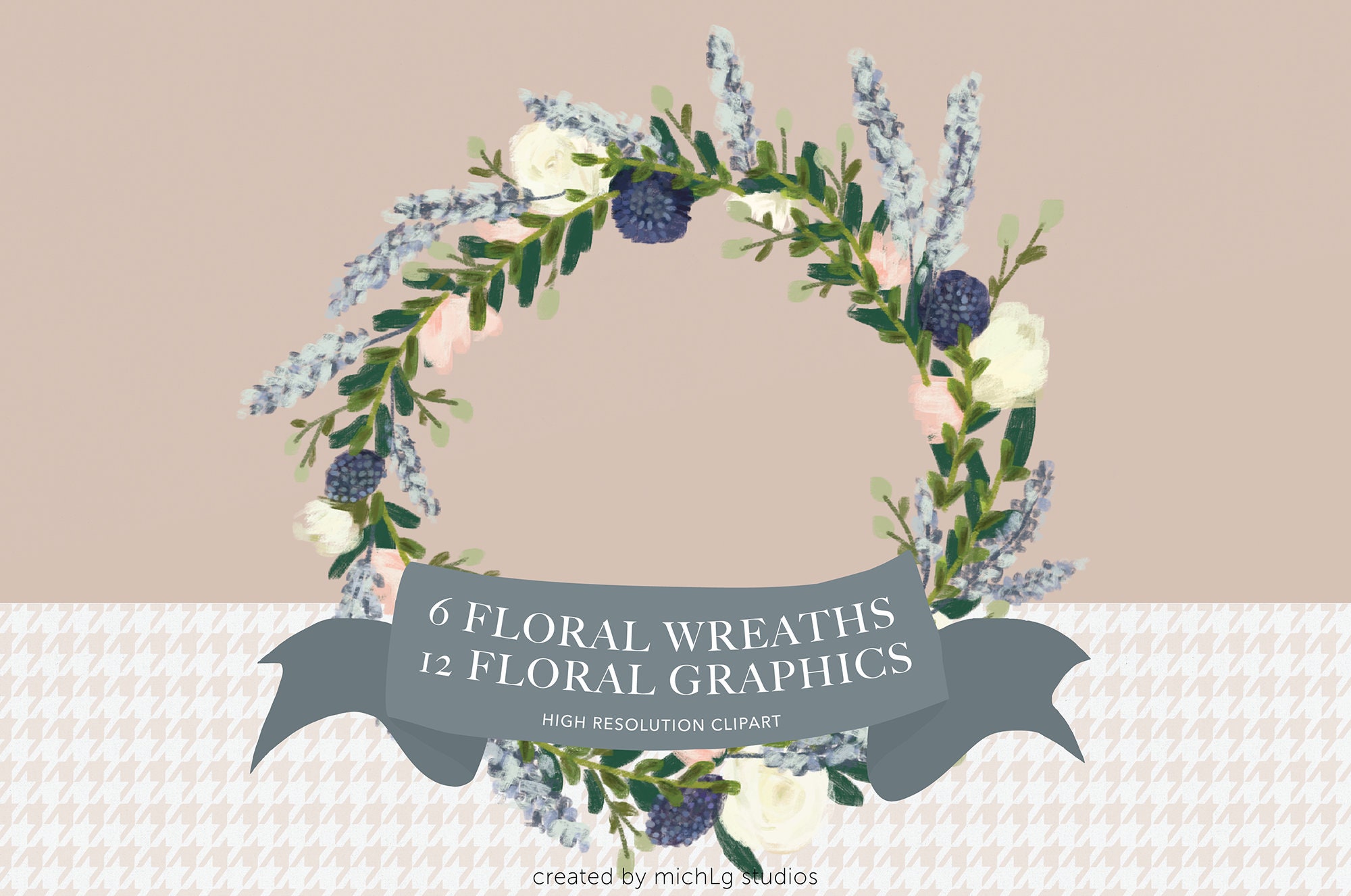 18 Digital Clip Art Floral Wreaths & Flowers PNG Clipart - Etsy