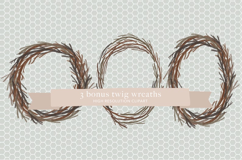 4 Twig Wreaths Clipart PNG & Vector SVG AI Transparent - Etsy Canada