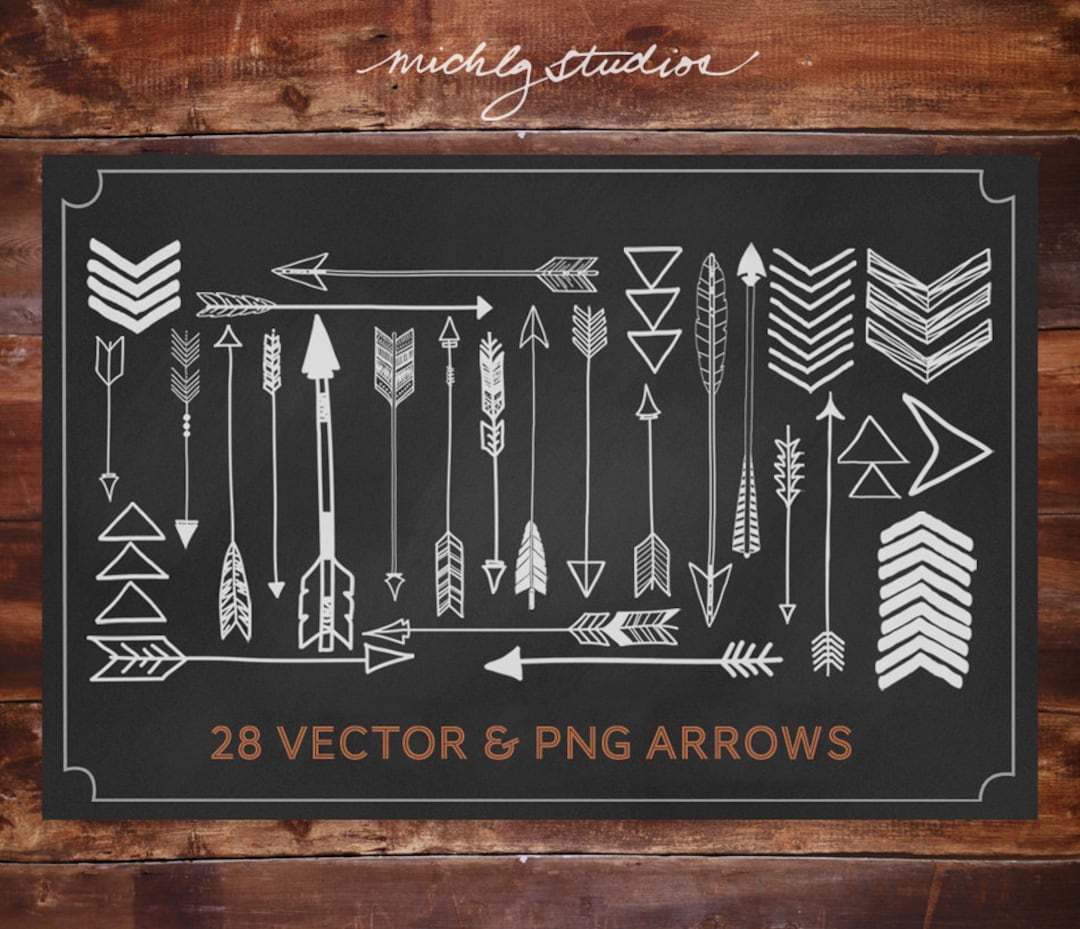 Arrow Digital Clipart, Arrows, Tribal Clip Art, Hand Drawn, Boho ...