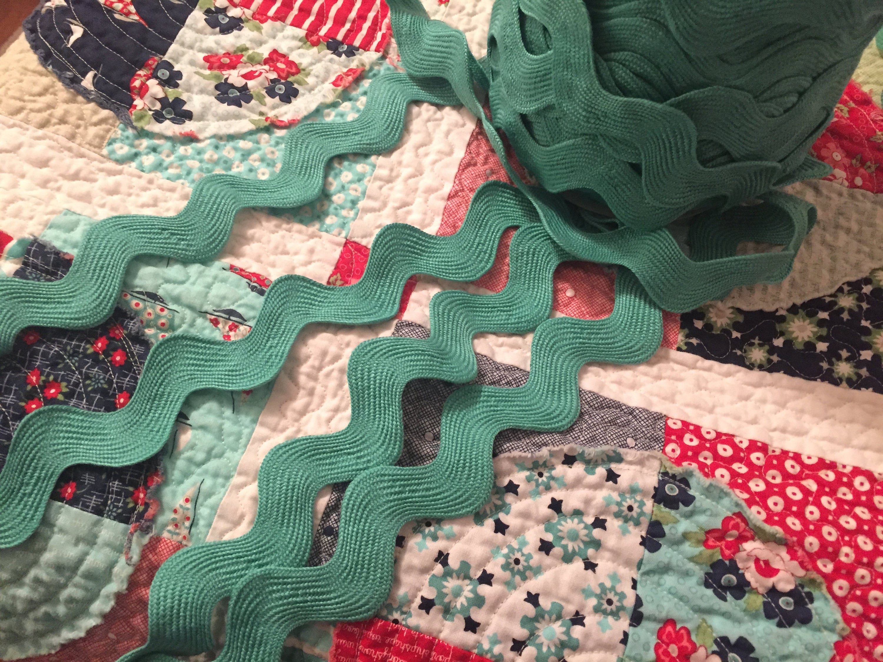 Ric rac jumbo aqua color | Etsy