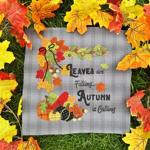 WHISPERS of FALL - Leaves Are Falling - Block #11 - Wool Applique - Etsy