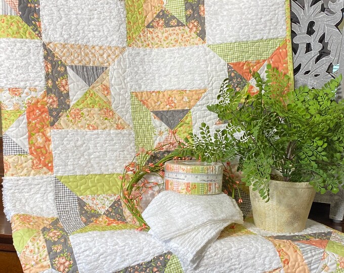 Apricot & Ash -- Jelly Roll QUILT KIT and Pattern -- Moda -- Apricot ...