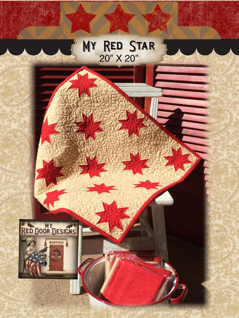 My Red Star Pdf Quilt Pattern - Etsy