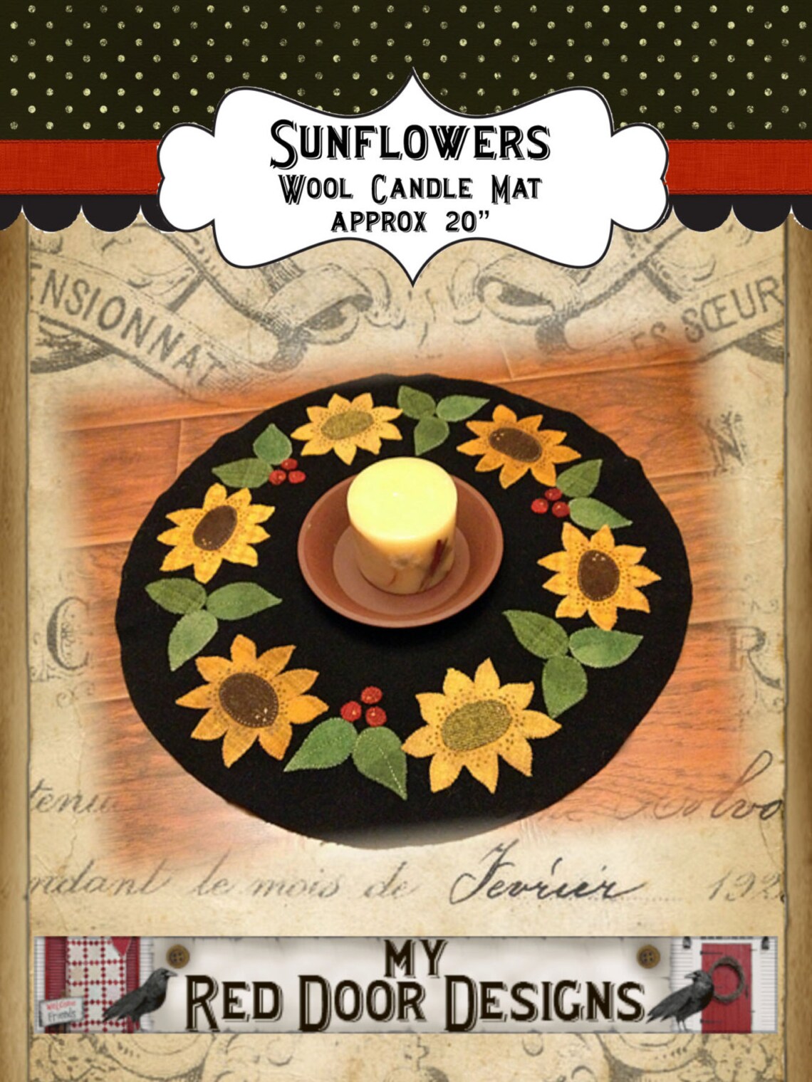 Sunflowers Wool Applique PDF Pattern - Etsy