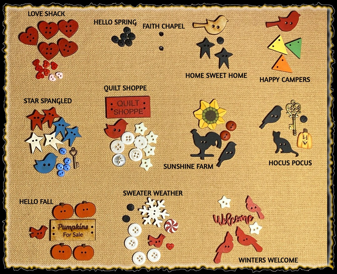 BIRD HOUSE Series Button Packs -- All 12 Months -- One Set for All 12 ...