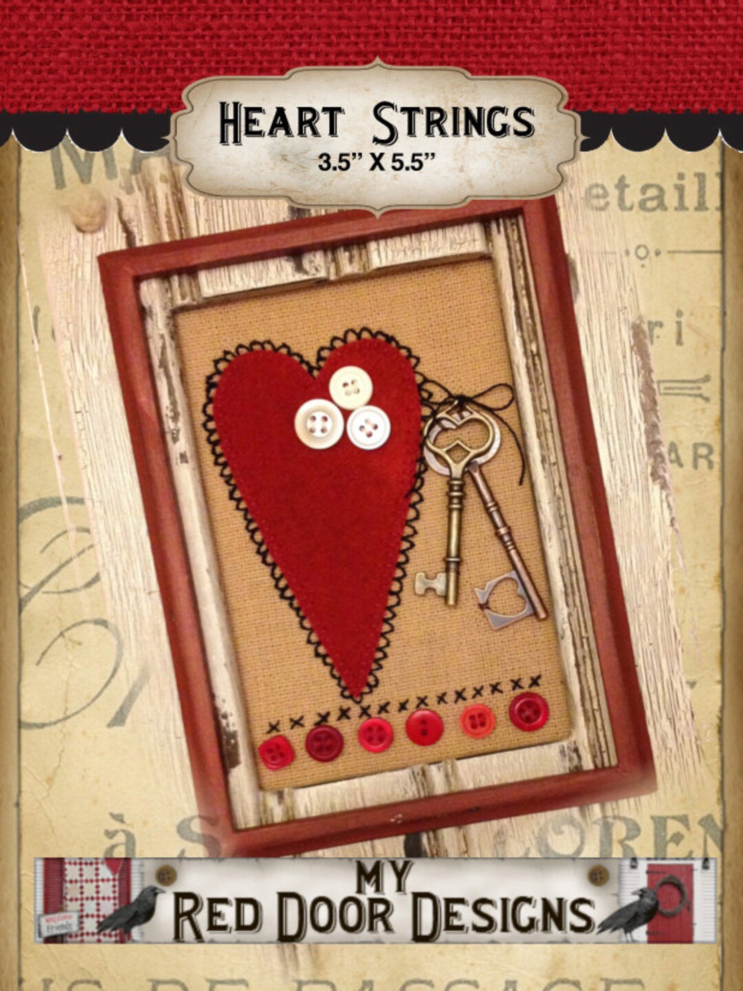 Heart Strings Wool Applique Pdf Pattern - Etsy