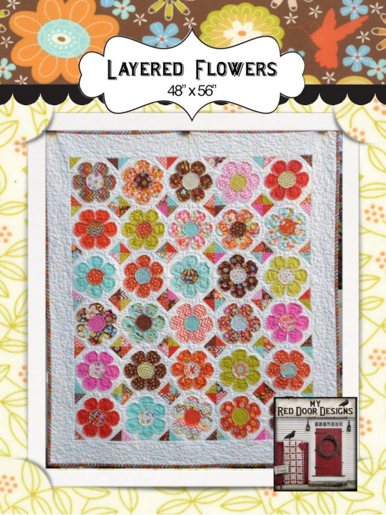 Layered Flowers PDF Quilt Pattern - Etsy