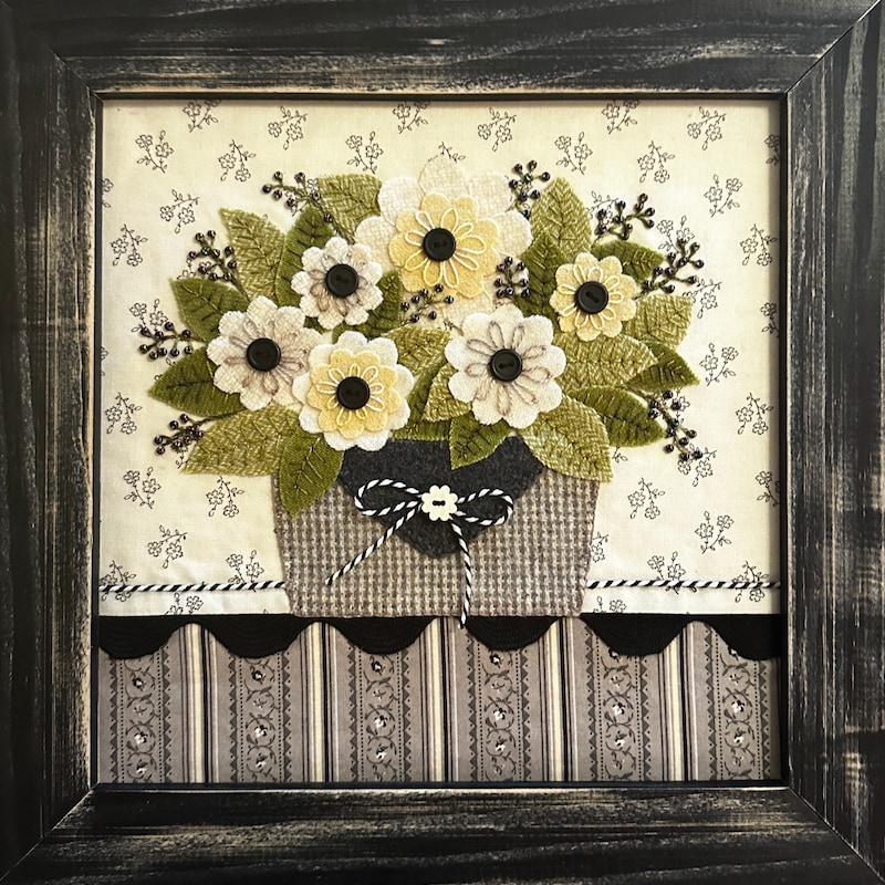 Primitive Wool Flower Pattern - Etsy