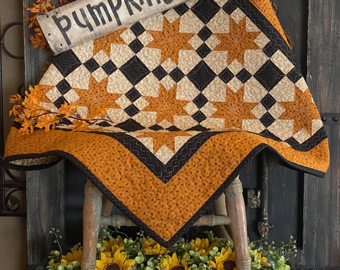 Fall Stars -- Cheddar and Black Quilt Kit -- PHOTO 2 is the Current ...