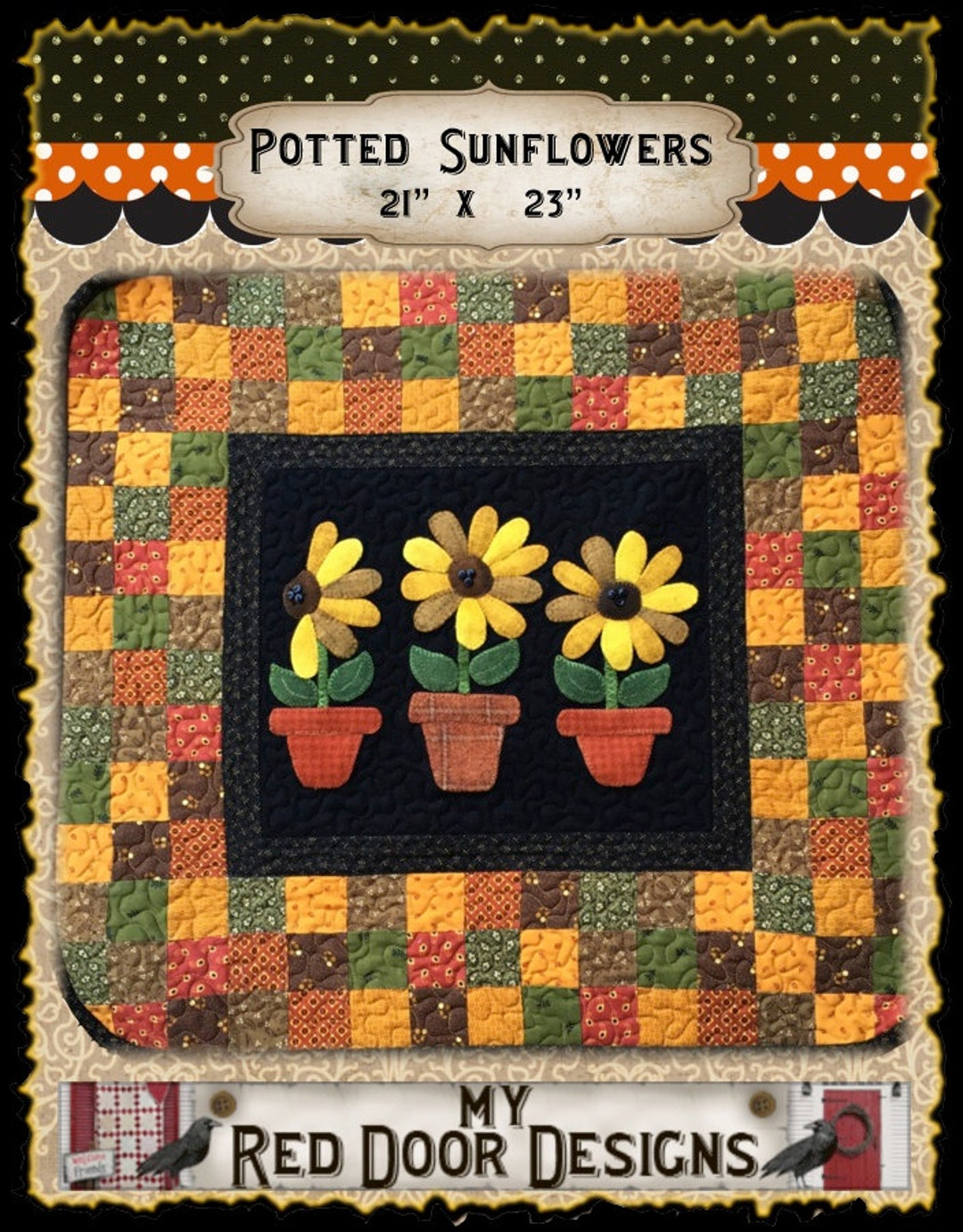 Potted Sunflowers Wool Applique PDF Pattern - Etsy