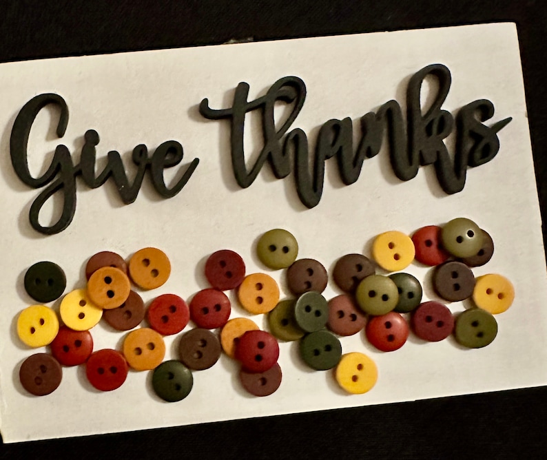 GIVE THANKS -- Wool Applique Kit, Thread Pack or Extra Button Pack ...