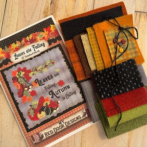 WHISPERS of FALL - Leaves Are Falling - Block #11 - Wool Applique - Etsy
