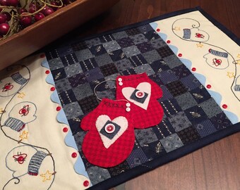 Quilted Friends Candle Mat Pattern Buttons and Ric Rac | Etsy