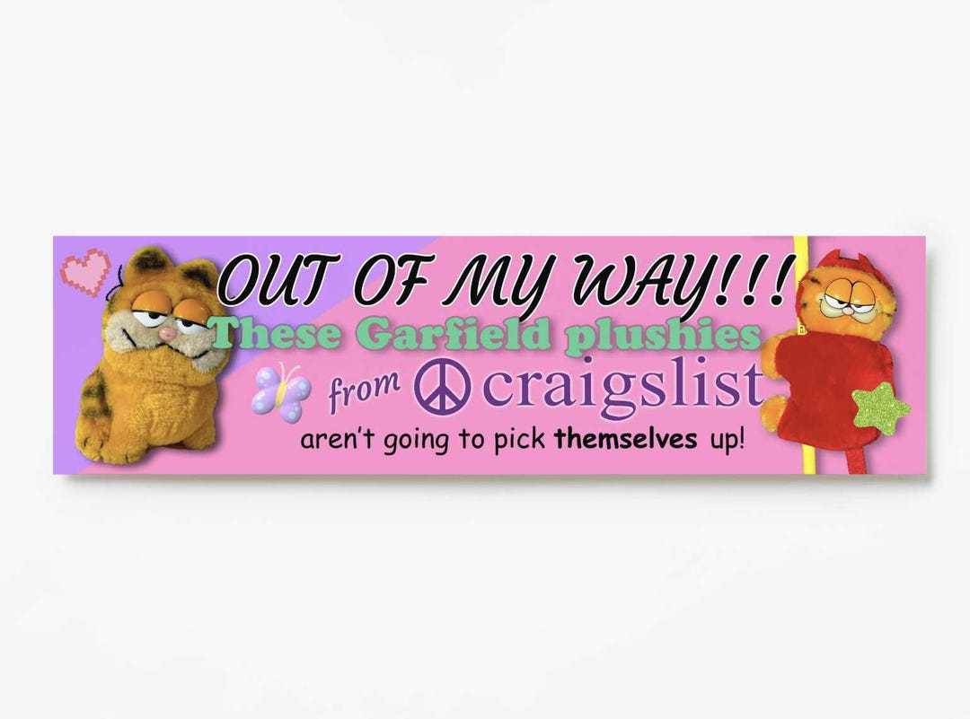 Out of My Way!! Garfield Plush XL Bumper Sticker. 11 X 3 Inches in High ...