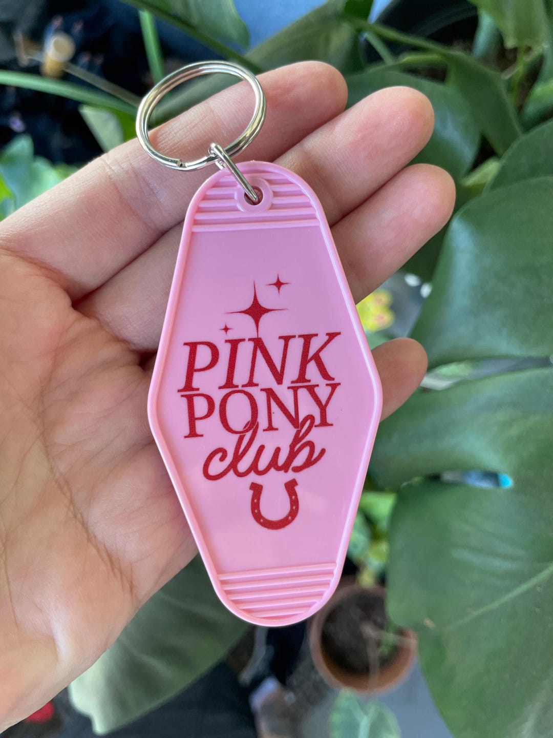 Pink Pony Club Silk Screen Pink Motel Keychain - Etsy