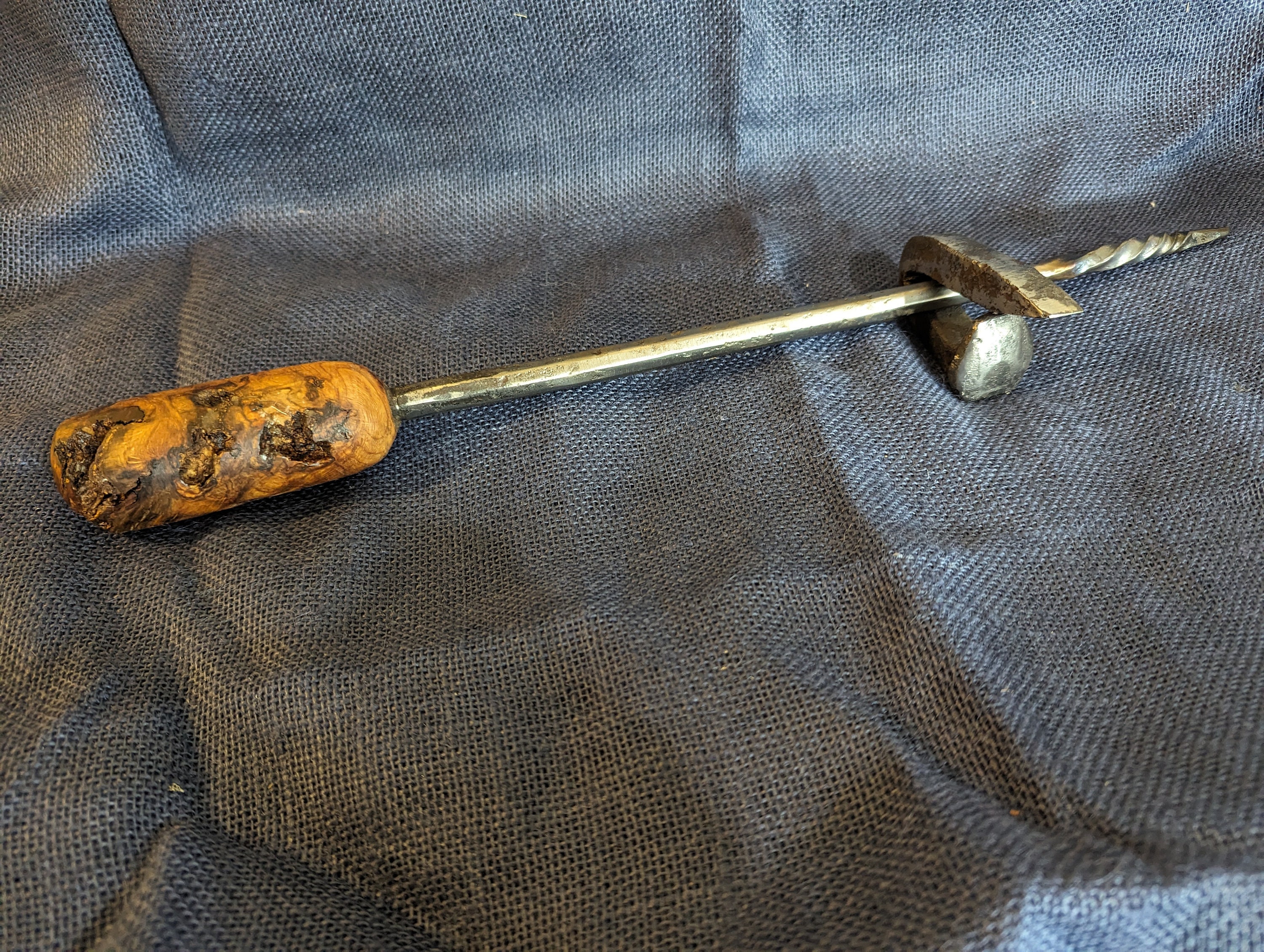 Hand Forged Beer Spike With Burl Wood Handle Bierstacheln, Gift for ...