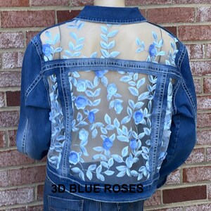 Jean Jacket MADE to ORDER Sheer Embroidered Lace, Boho Wedding Denim ...