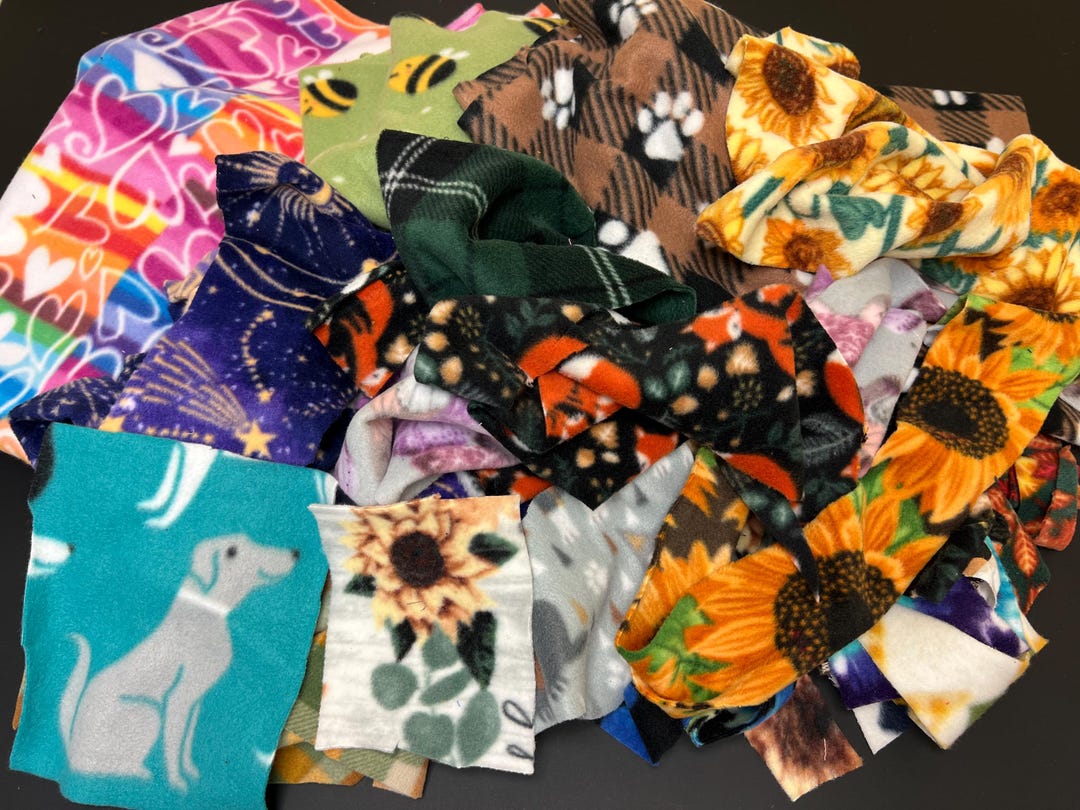 Fleece Fabric Scrap Bag: Mixed Prints, Plaid Cotton - DIY Crafts - Etsy