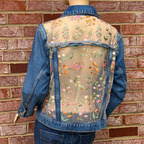 Denim Lace Jacket - Etsy