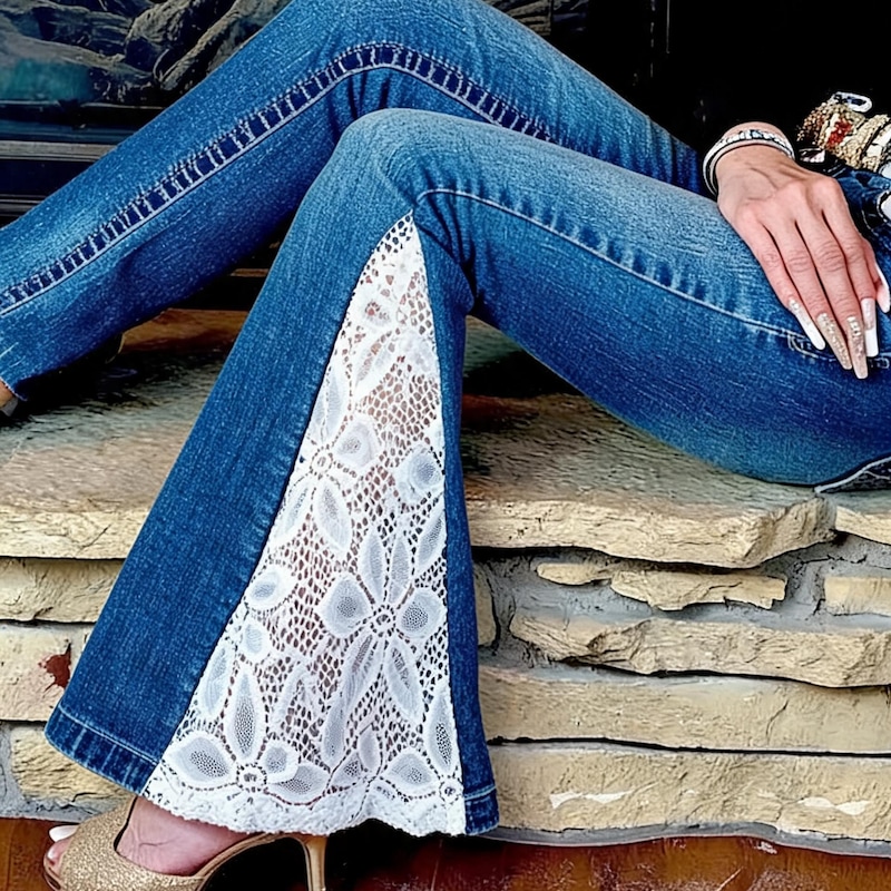 Flare Upcycled Jeans - Etsy