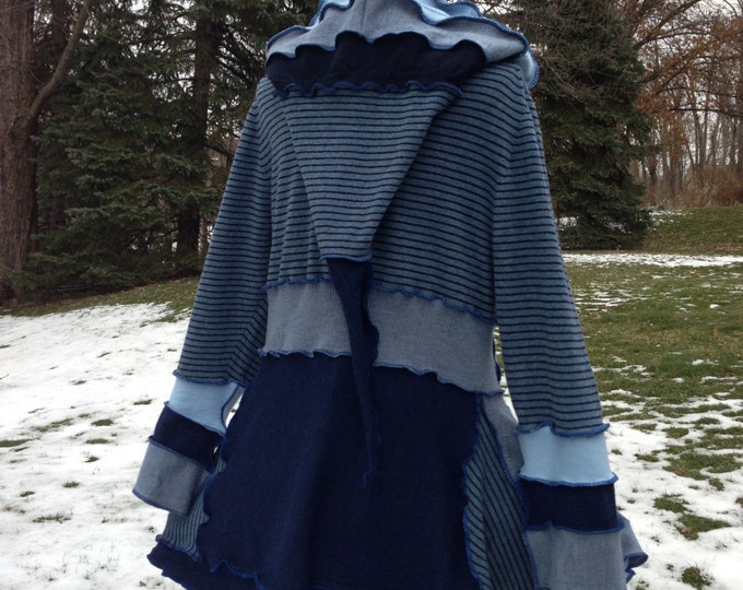 SPRING SALE XXL Plus Size Jacket Hood Handmade Asymmetric - Etsy