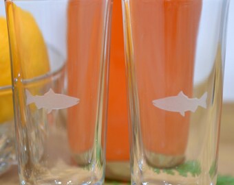 Etched Fish Glasses - Etsy