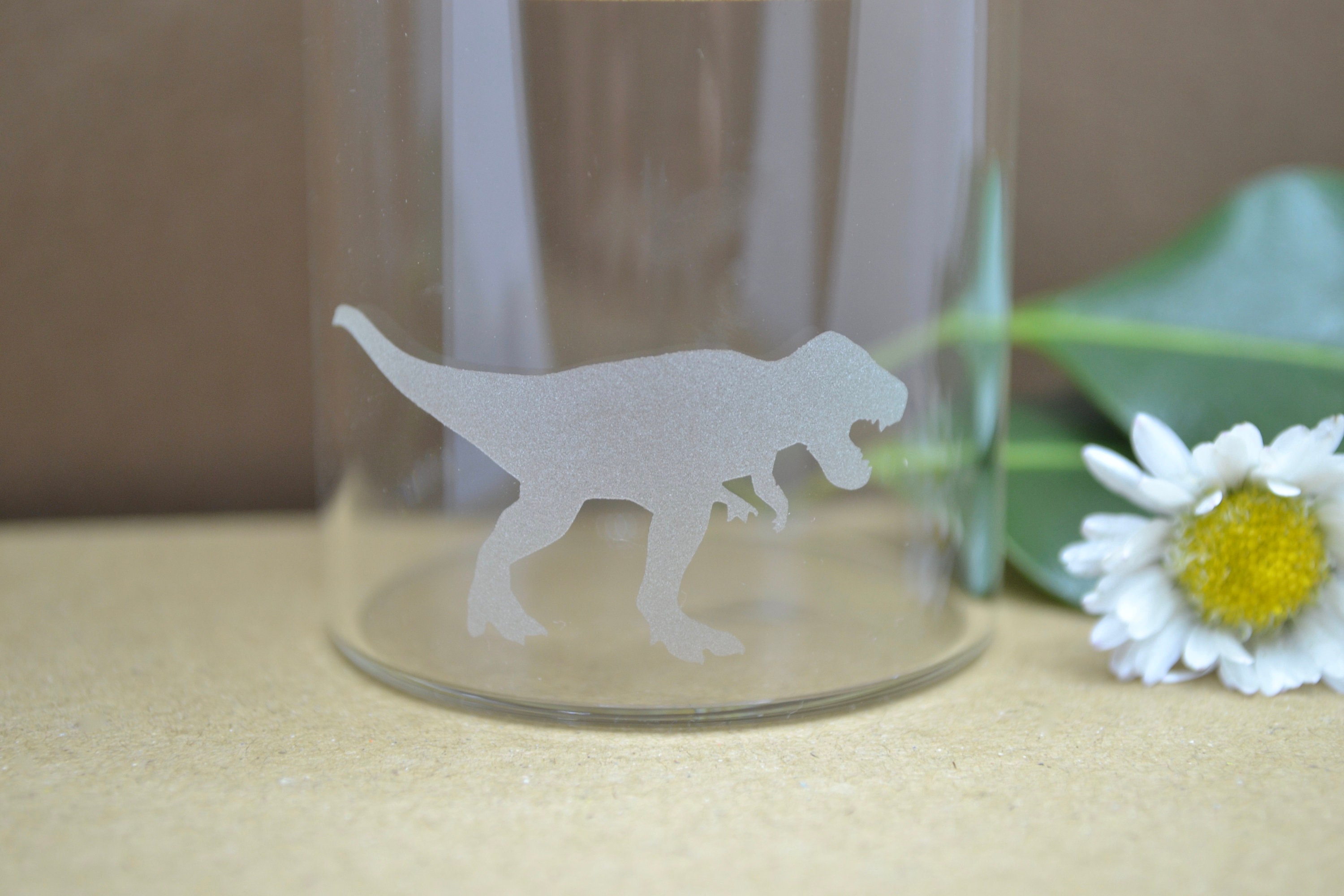 Glass Jar Sand Etched Glass Jar T Rex Stash Jar Stash Jar - Etsy.de