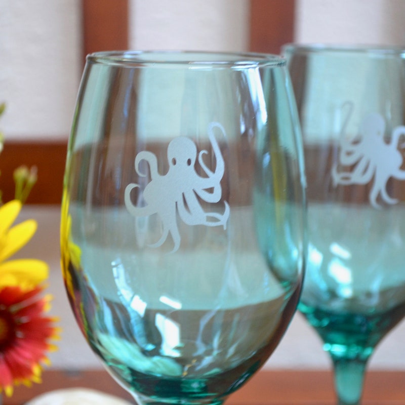 Octopus Wine Glass - Etsy