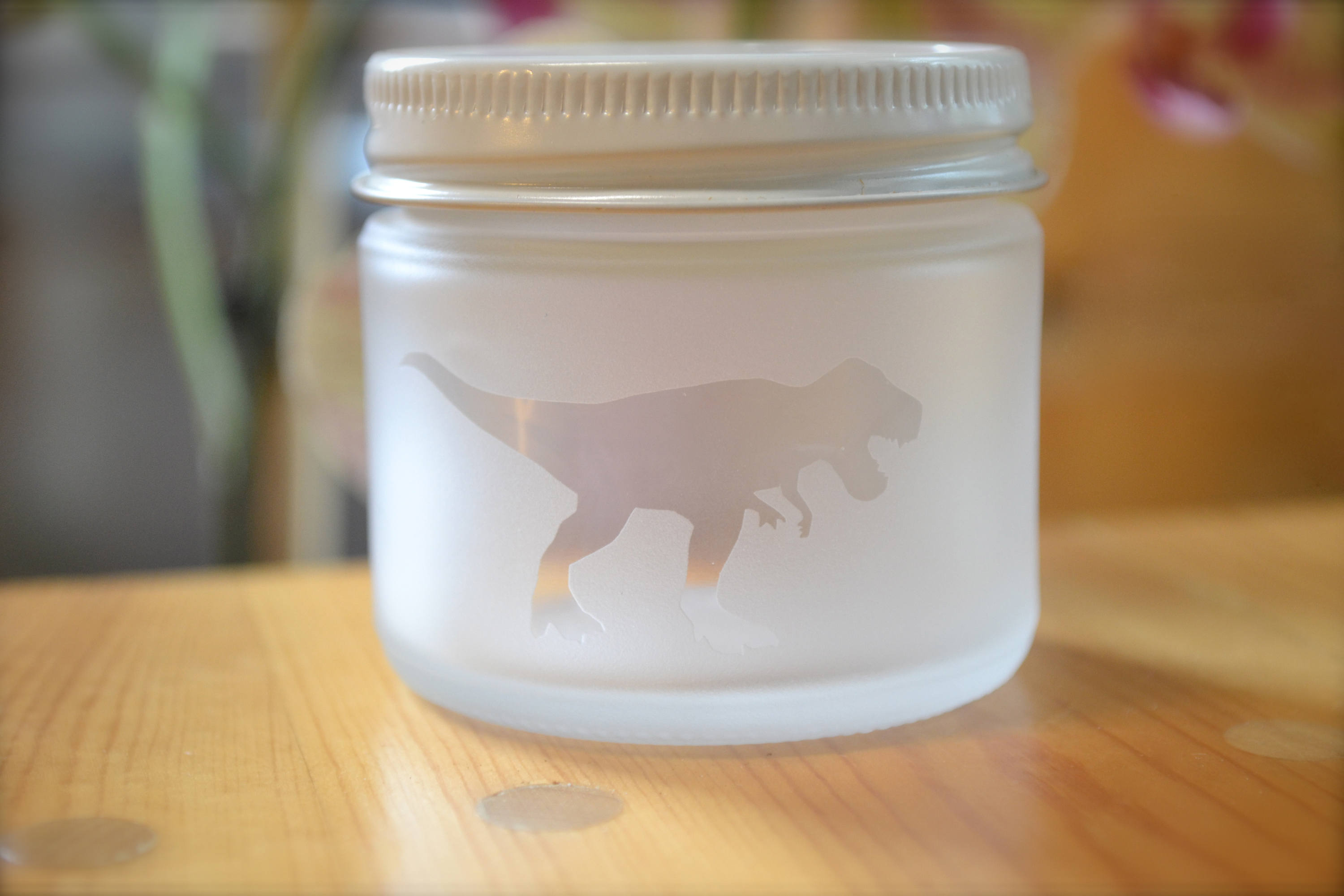 T Rex Jar Cobalt Blue Glass Jar Small Glass Jar Stash Jar Dinosaur Jar ...