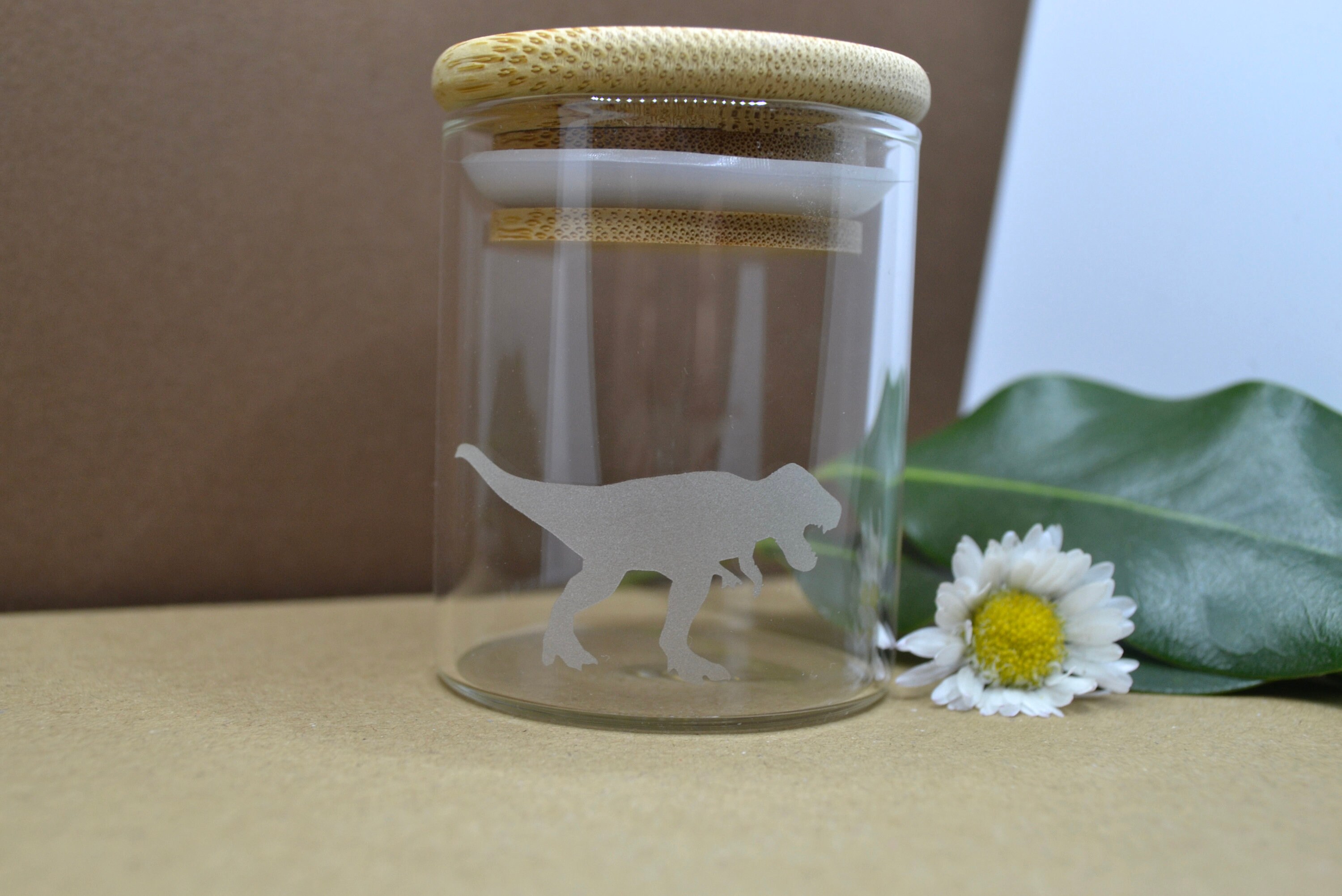 Glass Jar Sand Etched Glass Jar T Rex Stash Jar Stash Jar - Etsy.de