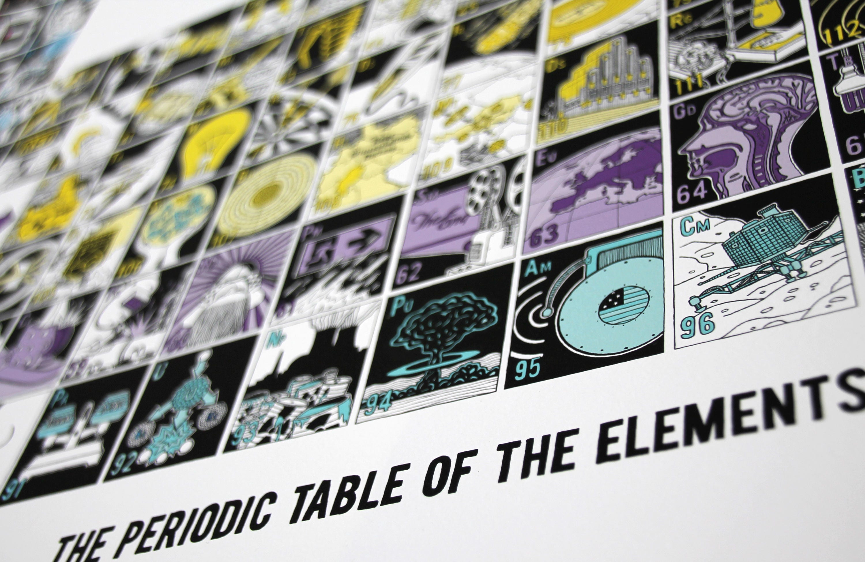 A1 Illustrated Periodic Table of the Elements - Giclee Print (unframed ...